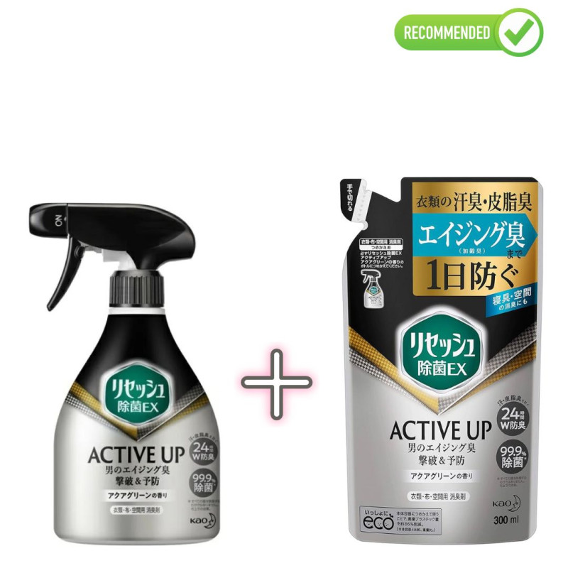 KAO RESESH EX Dezodorants apģērbam un veļai 350ml + pildviela 300ml - Brillante